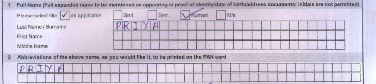 How to Fill NSDL minor pan card form - My PanCenter