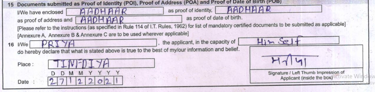 How to Fill NSDL minor pan card form - My PanCenter
