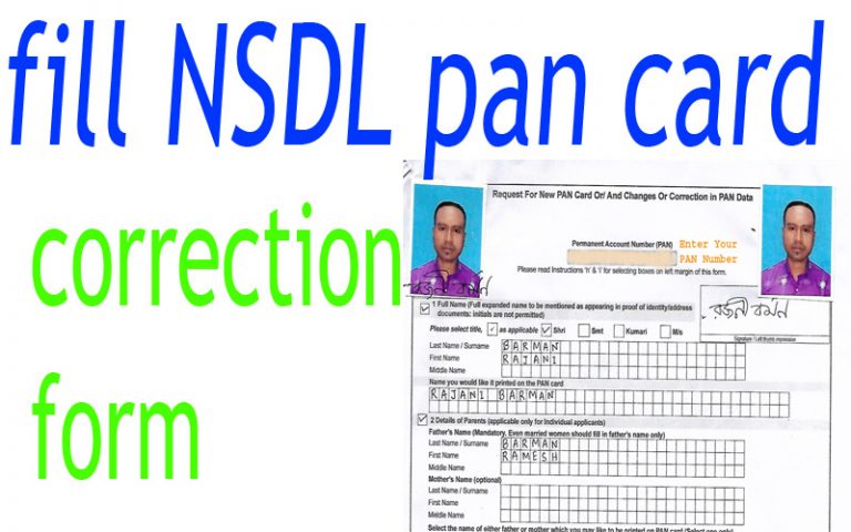 How to fill NSDL pan card correction blank form - My PanCenter