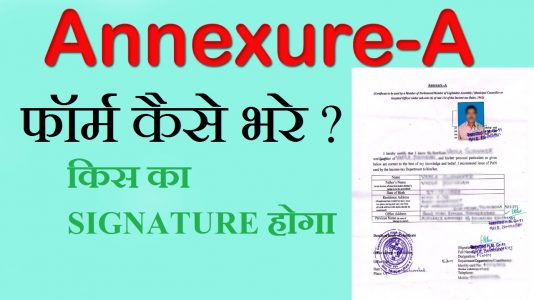 How To Fill Annexure A From Annexure A From For Pan Card Correction ...